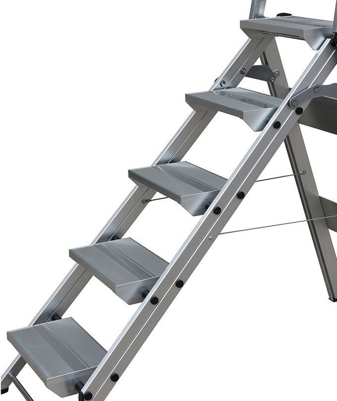 Domestic Aluminum Step Stool With Handle 5 Step Aluminium Ladder