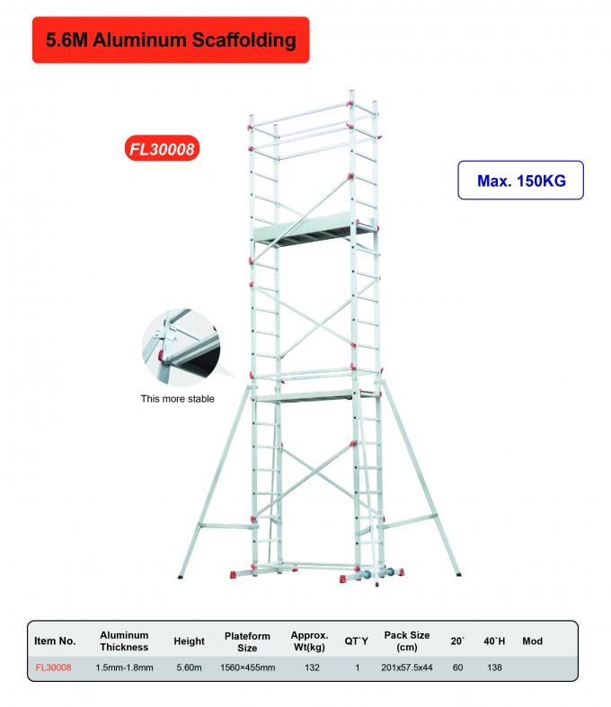 Professioal Aluminum Scaffold Tower 5.6M Telescopic Scaffold Tower