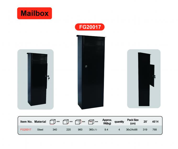 Housing Garden Free Standing Steel Mailbox Waterproof Post Box